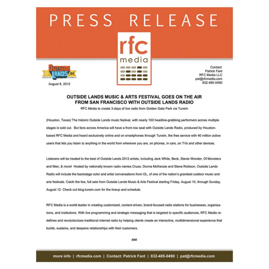 Press Release and Media Blitz Package - The Talk Awards